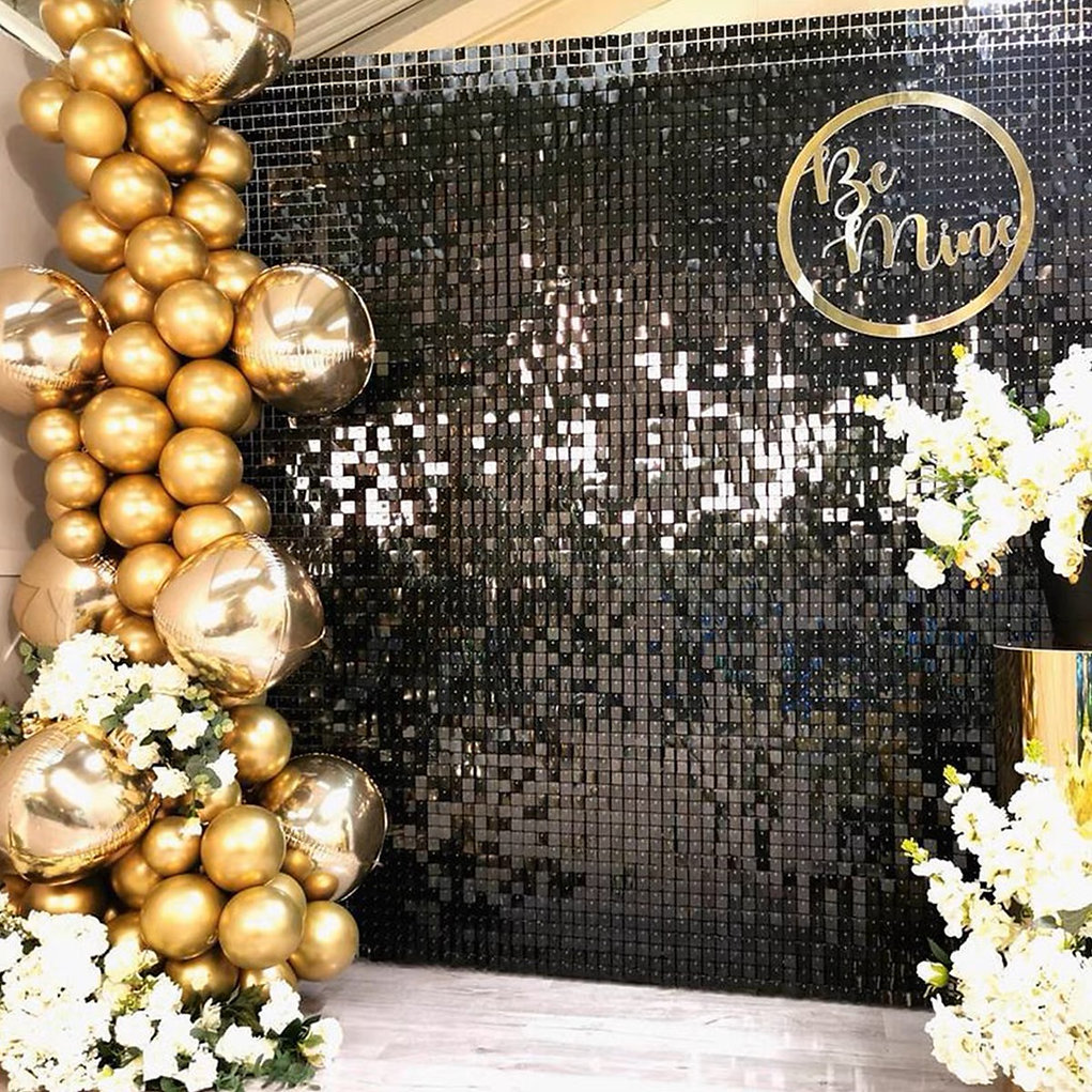 Mirror Black Shimmer Wall, Black board Shimmer Panels, Shimmer Backdrop ...