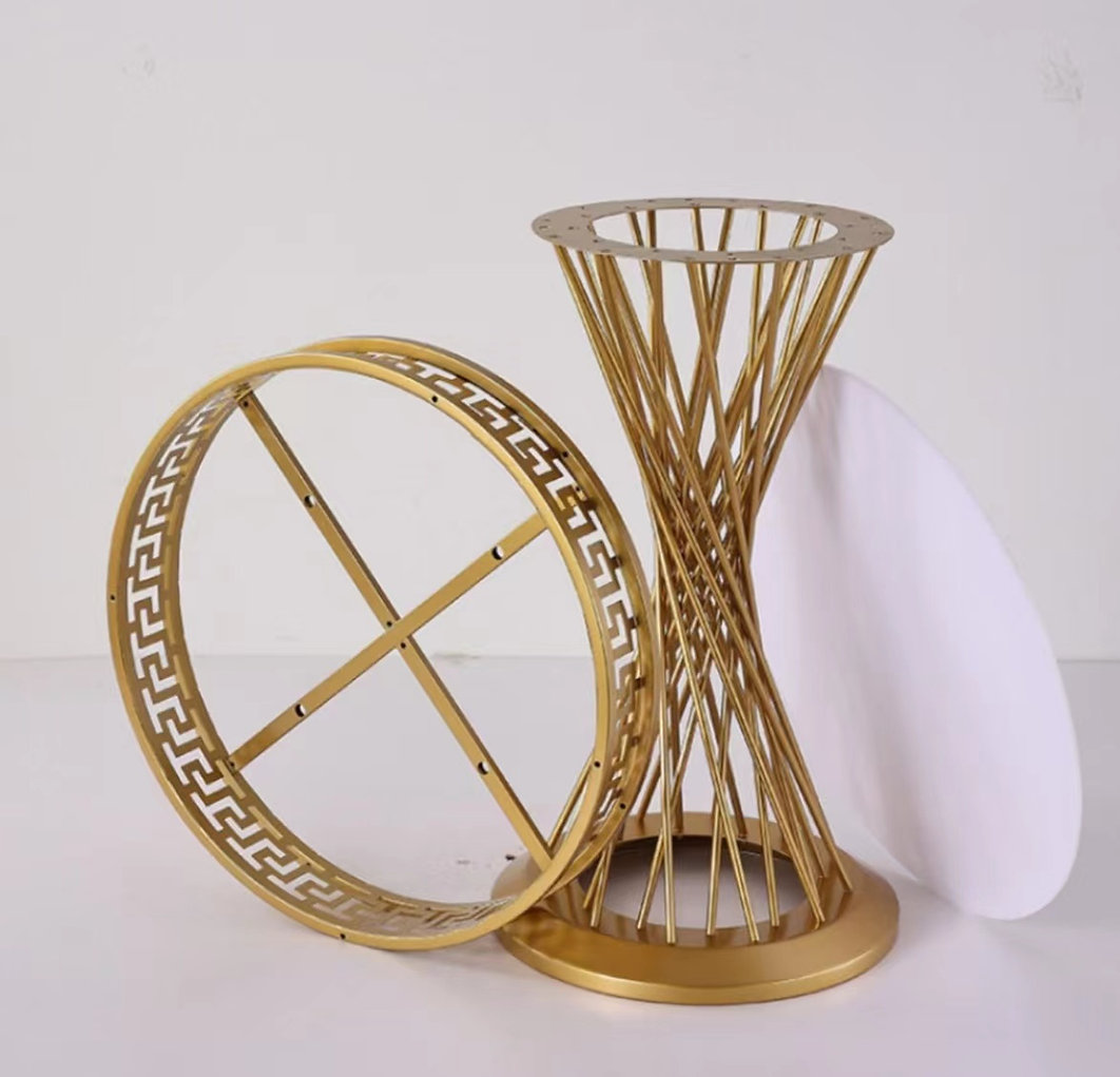 3-Piece Set | Twist Metal Gold Pedestal Dessert & Floral Stands | Gold ...